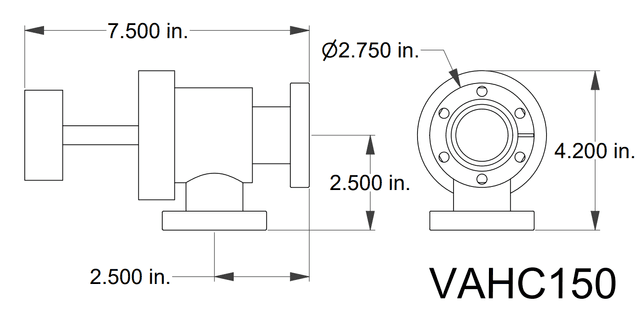 High Conductance Right Angle Valve